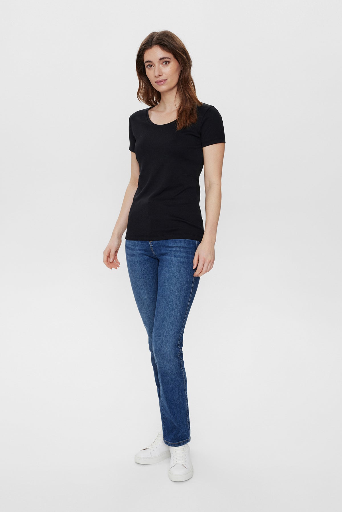 Cindie 6044 - Basis T-shirt med korte ærmer